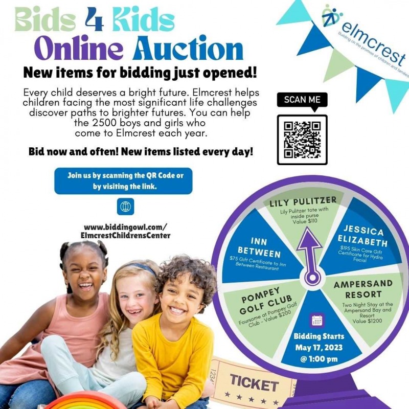 BIDS FOR KIDS ONLINE AUCTION OPEN! - Elmcrest Children's Center